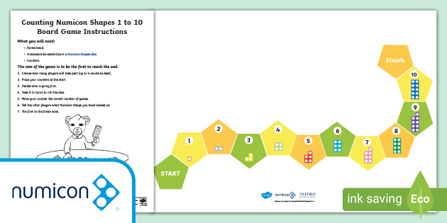 Counting Numicon Shapes 1 to 10: Board Game (Teacher-Made)